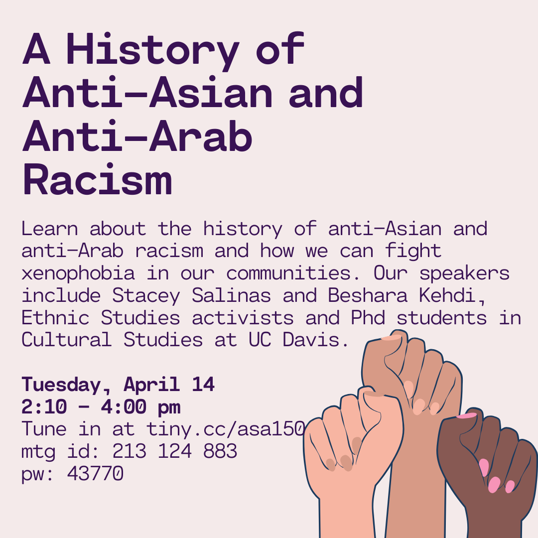 Webinar: Anti-Asian and Anti-Arab Racism 4/14 2:10pm | Department of ...